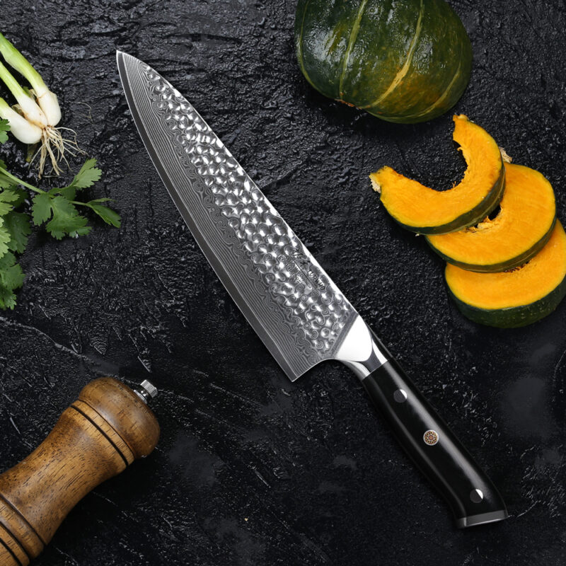Best Hammered High Carbon Damascus Steel Chef Knife Wholesaler
