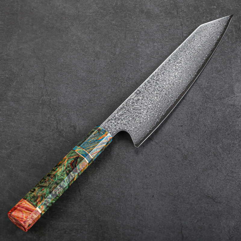 Best Japanese Damascus Steel Chef Knife With Stabilized Wood Handle