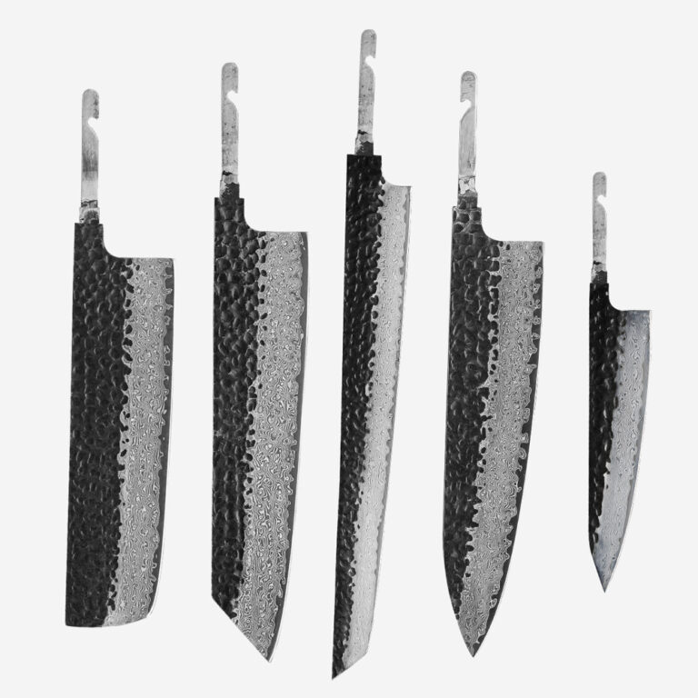 Damascus Japanese Knife Blade Blank Set