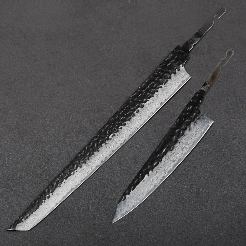Damascus Japanese Knife Blade Blank Set