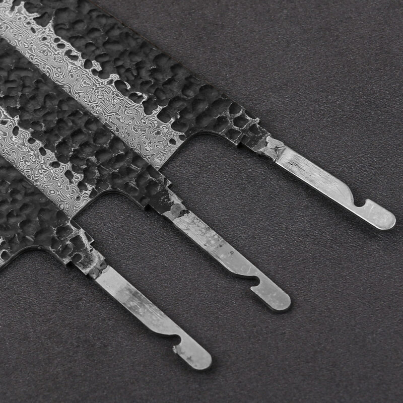 Damascus Japanese Knife Blade Blank Set