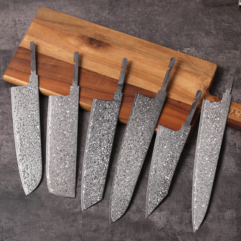 Japanese Knives Blank Set Damascus Steel
